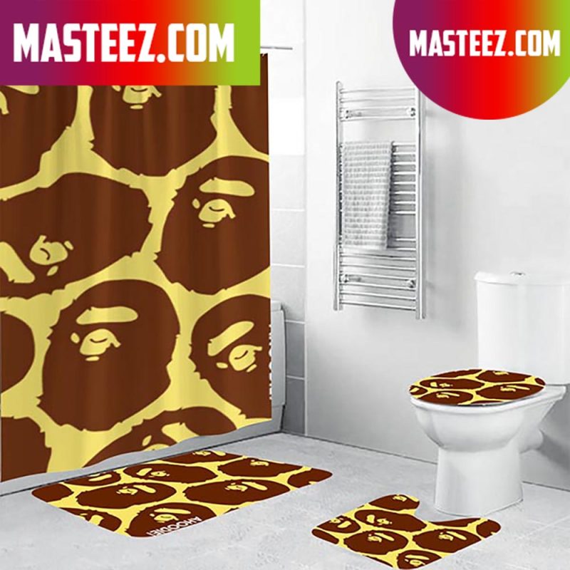Bape Signature Pink Hypebeast Camo With Ape Pattern Bathroom Set - Masteez