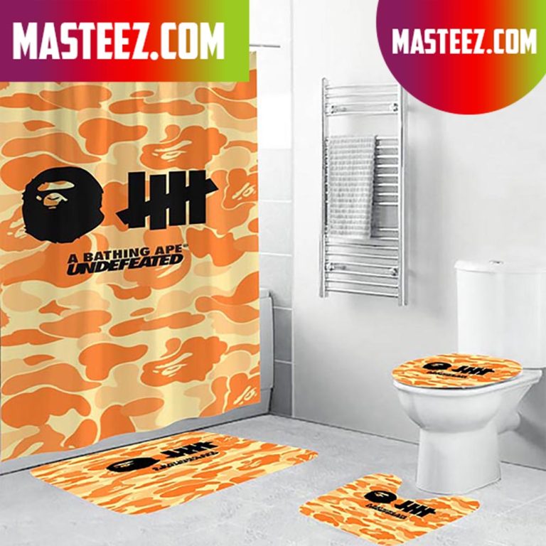 Bape Signature Ape Pattern In Brown Supreme Background Bathroom Set ...