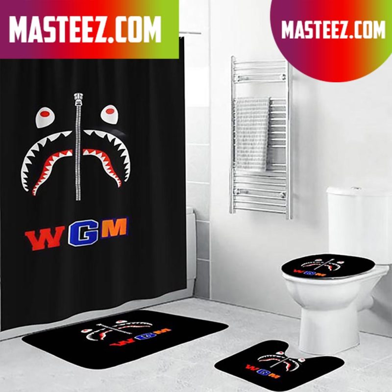 Bape Signature Zip Shark World Gone Mad In Black Background Bathroom ...
