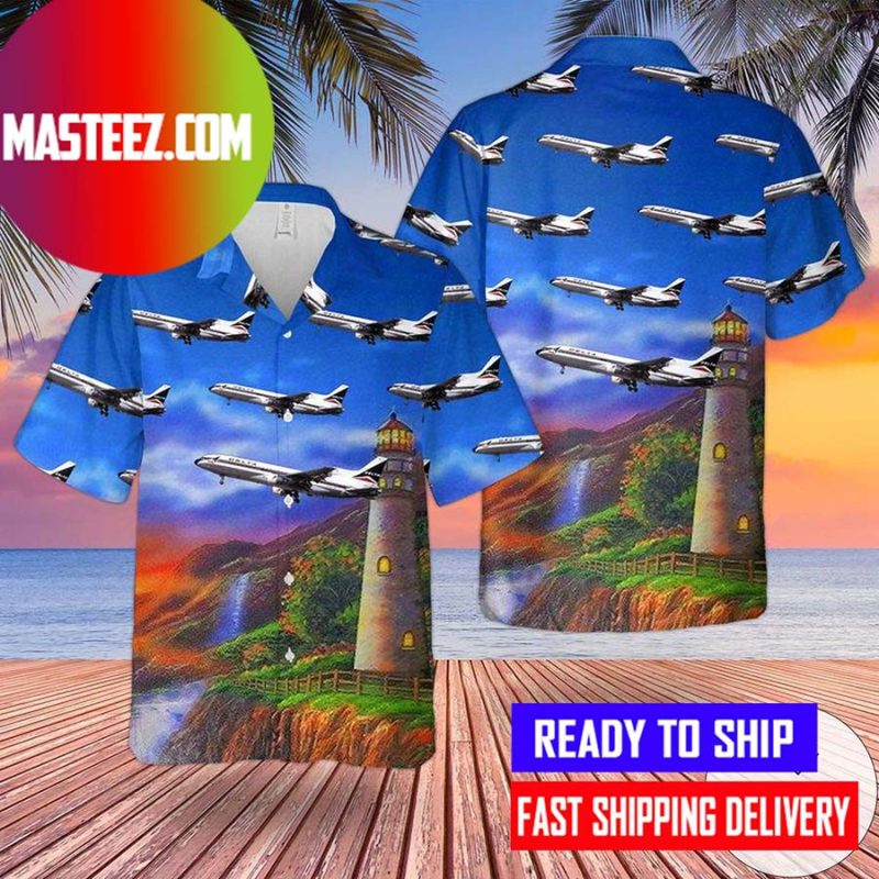 Delta Air Lines Lockheed L-1011-1 Tristar Hawaiian Shirt - Masteez Delta Air Lines Lockheed L-1011-1 Tristar Hawaiian Shirt - Masteez