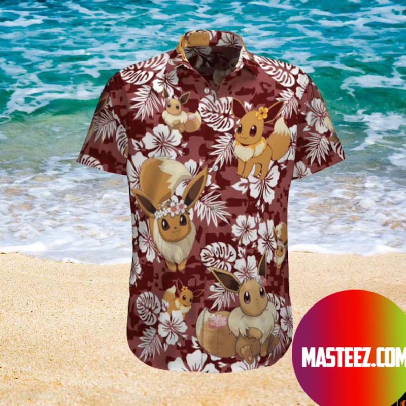Eevee Pokemon Anime Summer Hawaiian Shirt - Masteez