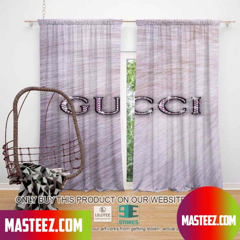 Gucci Diamond Purple Luxury Windown Curtain - Masteez