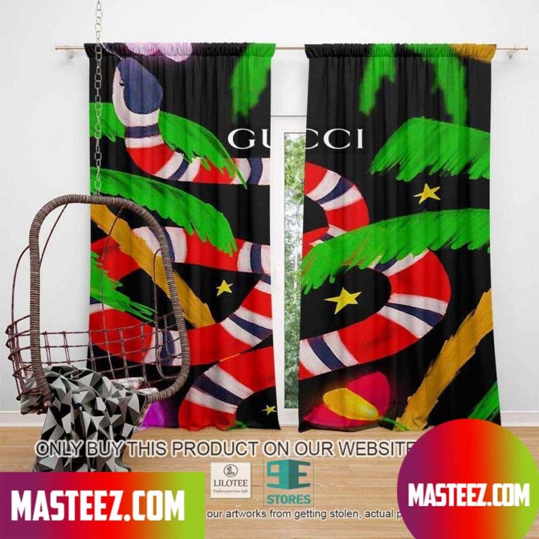 Gucci Snake Color Floral Windown Curtain - Masteez
