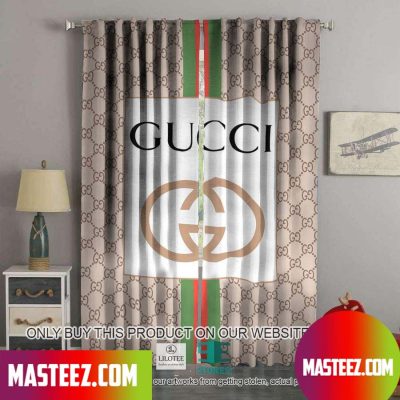 Gucci White Light Brown Windown Curtain - Masteez