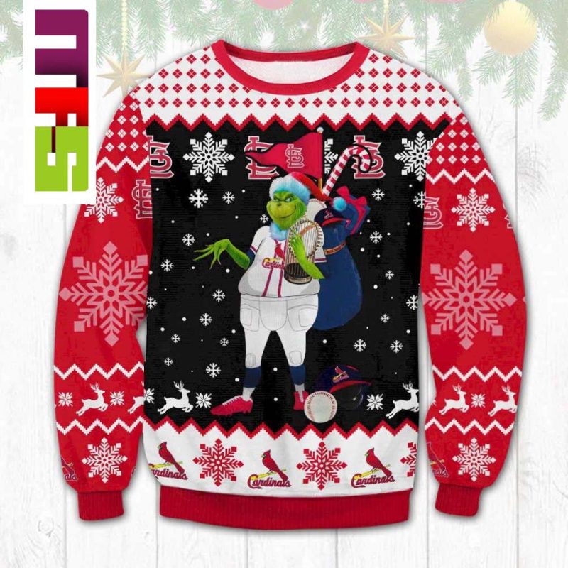 MLB St. Louis Cardinals Grinch Christmas Ugly Sweater 2023 - Masteez