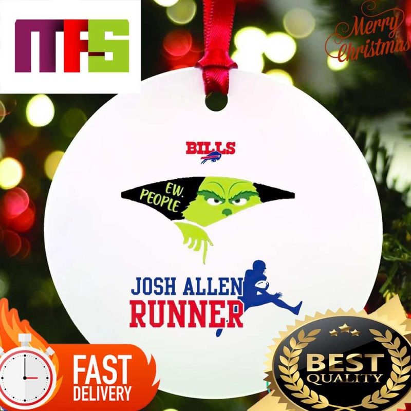 NFL Buffalo Bills Grinch Ew People Josh Allen Runner Custom Christmas ...