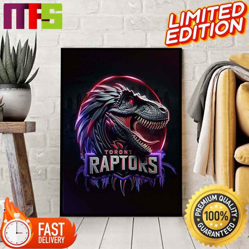 NBA Realistic 3D Logo Of Toronto Raptors Home Decor Poster - Masteez