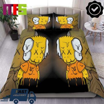 Kaws x The Simpsons Melted Bart Simpsons Kaws Luxury King Bedding Set ...