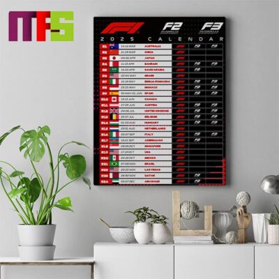 F1 Formula 2 Formula 3 Calendar All The Races Home Decor Poster Canvas ...
