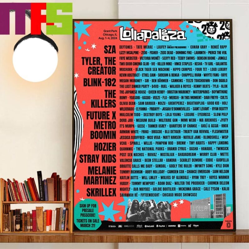 Official Poster Lollapalooza Berlin at Grant Park Chicago IL August 1-4 ...