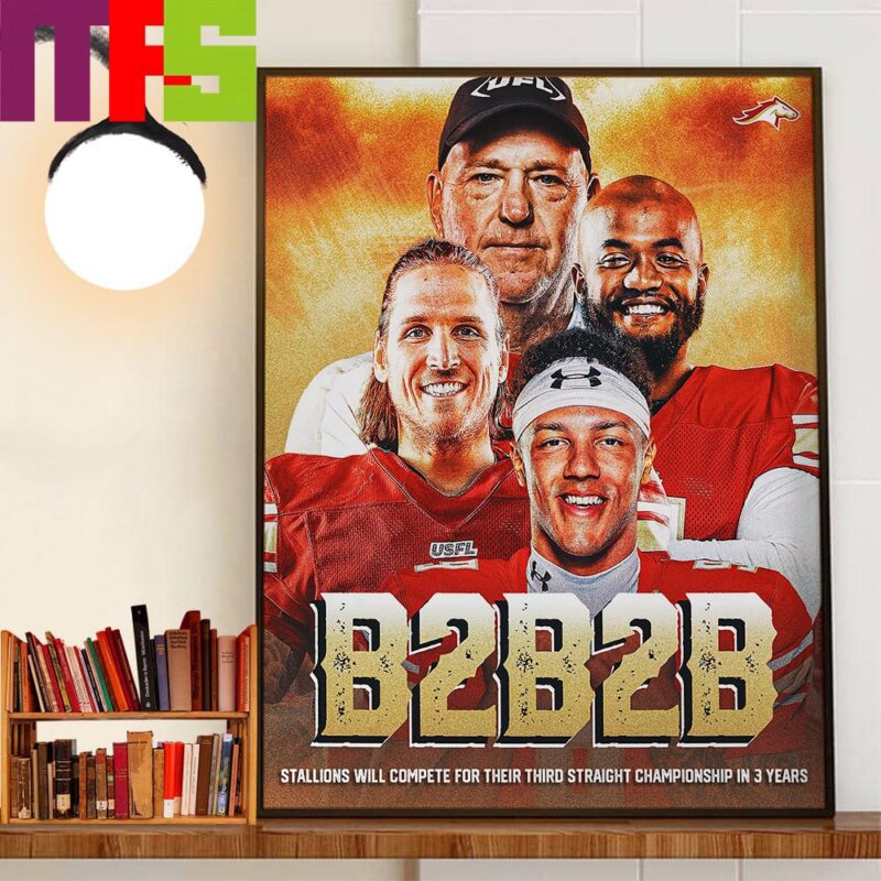 B2B2B Birmingham Stallions 2024 USFL Conference Champions Decor Wall ...