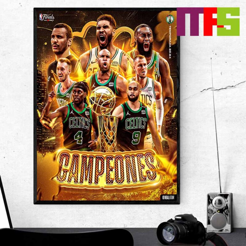 Campeos Boston Celtics 2024 NBA Champions Home Decor Poster Canvas ...