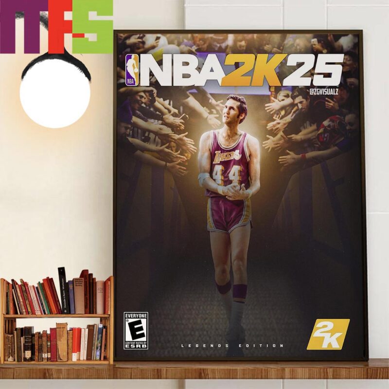 Custom NBA 2K25 Jerry West Legends Edition Decor Wall Art Poster Canvas ...