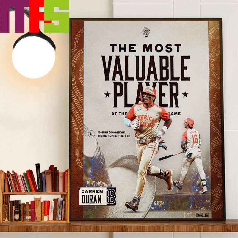 2024 MLB All-Star Game Jarren Duran Is 2024 All-Star Game MVP Decor Wall Art Poster Canvas - Masteez
