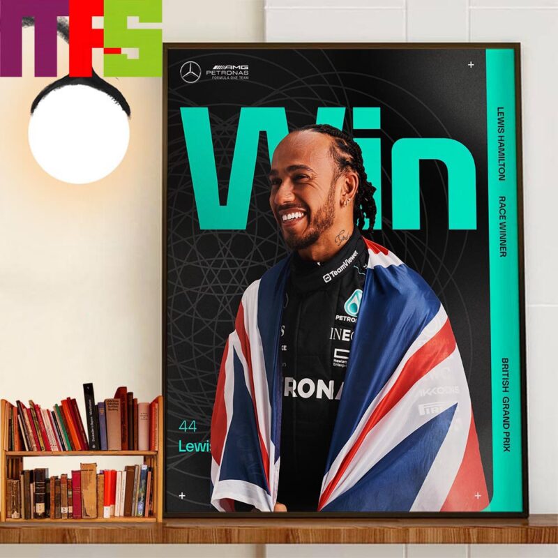 Incredible Lewis Hamilton Wins The British Grand Prix Wall Decor Poster ...