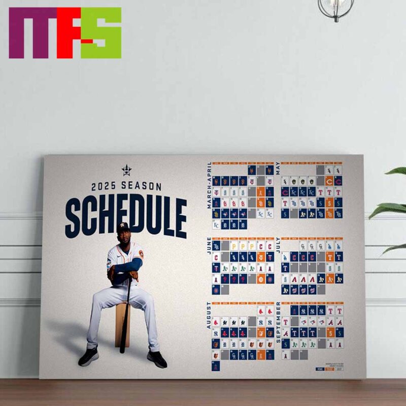 Houston Astros MLB Schedule Calendar 2025 Season Home Decor Poster ...