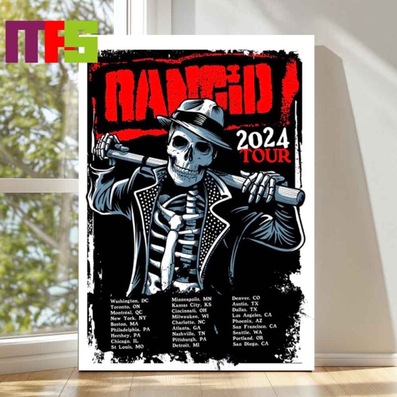 Rancid Bo Knows Skele Tim NA Tour 2024 Tour Date Schedule Decor Poster ...