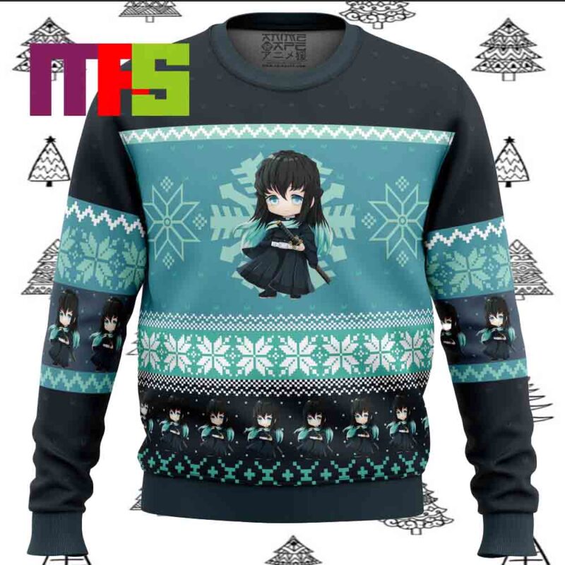 Chibi Christmas Muichiro Tokito Demon Slayer Ugly Christmas Sweater ...