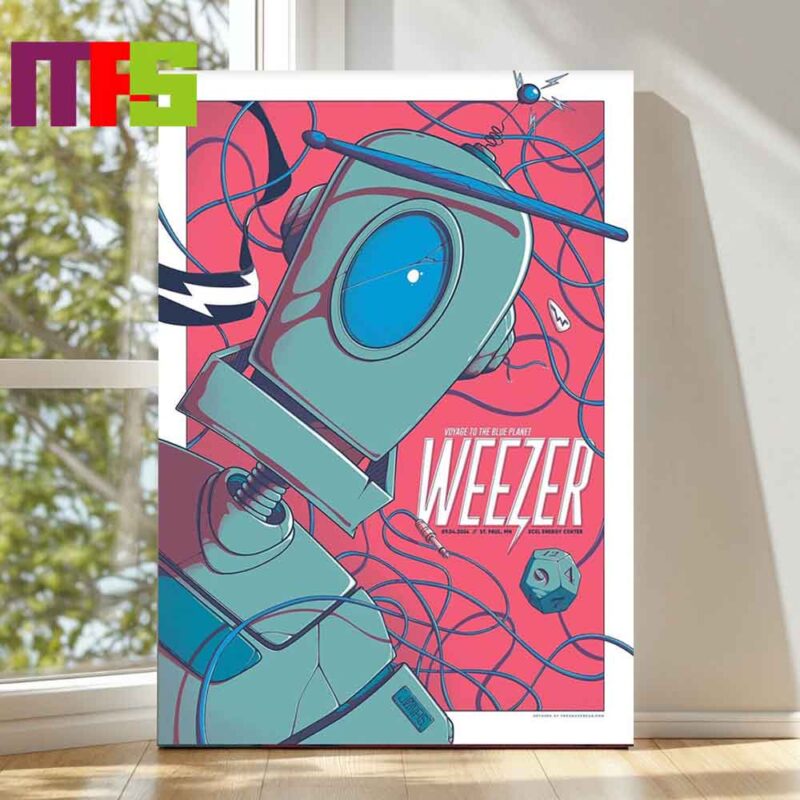Weezer In St Paul MN 2024 On September 4th Poster Decor - Masteez